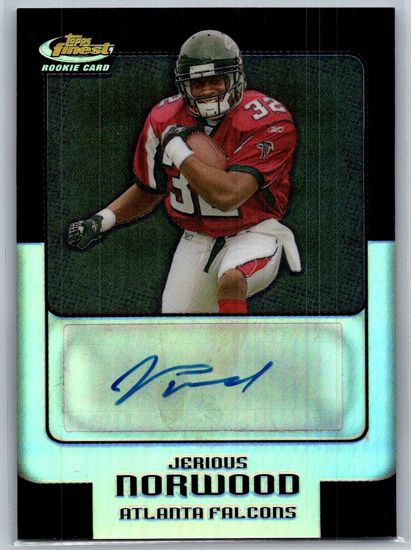 Jerious Norwood 2006 Topps Finest Black Refractor RC Autograph Rookie ...