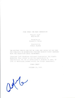 Colm Meaney Signed STAR TREK THE NEXT GENERATION "Data's Day" Script ...