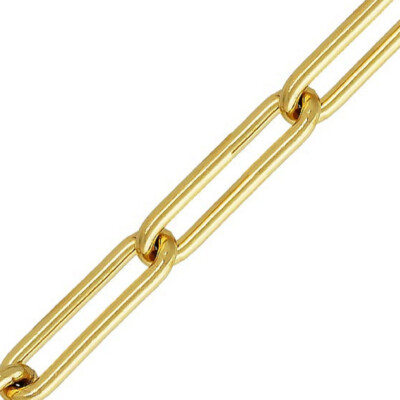 14K Gold Filled Paperclip Chain Rectangle Drawn Cable Unfinished Chain ...