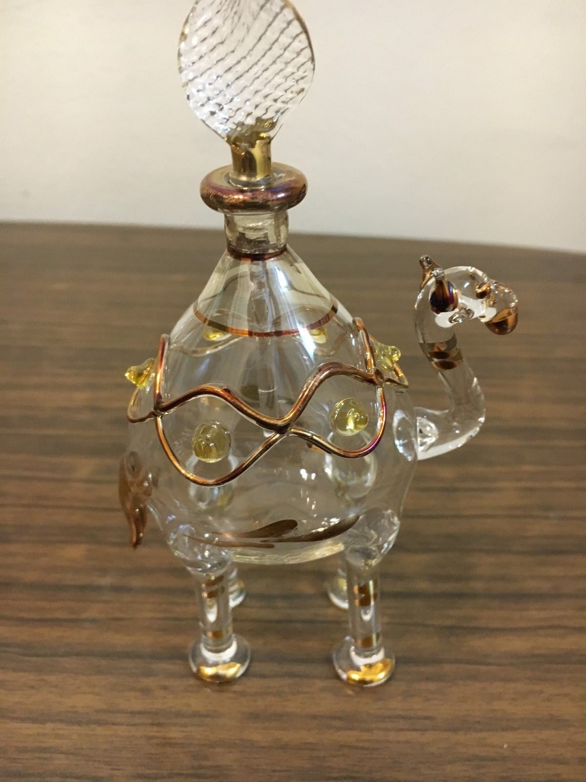 Set of 5 Mouth blown EGYPTIAN PERFUME BOTTLES Pyrex Glass CAMEL Shape 6 ...