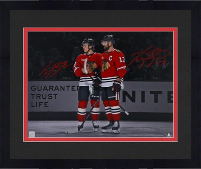 Framed Connor Bedard and Nick Foligno Blackhawks Signed 16x20 Spotlight ...