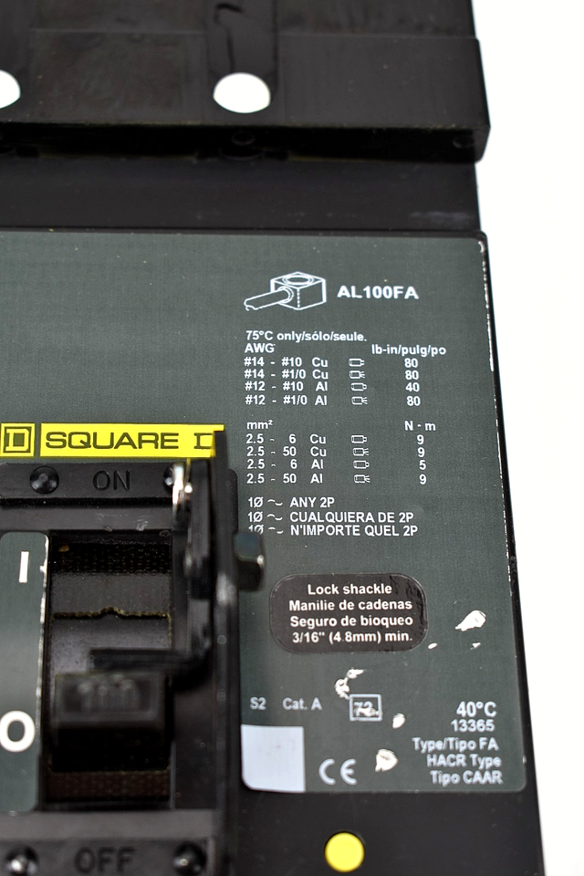 NEW Square D FA36100 3-Pole 600v 100A I-Line Circuit Breaker - NEW ...