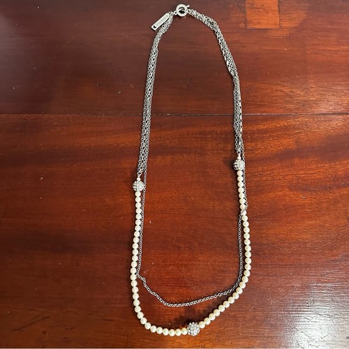 Sisi Amber Faux Pearl Chain Necklace Opera Maximalist Jewelry Classic ...