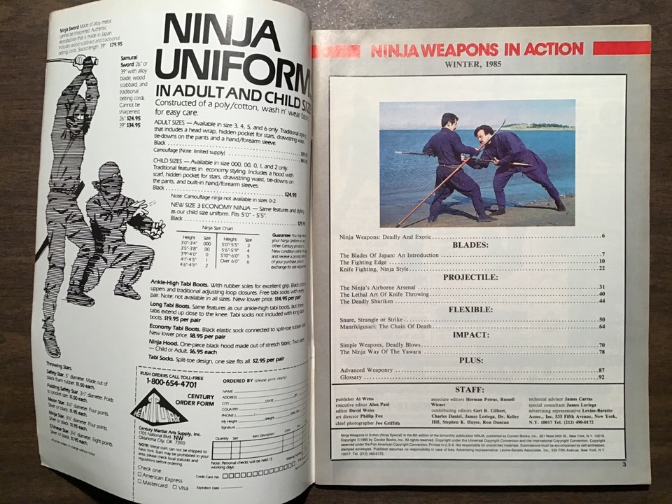 Ninja Special Magazine: Ninja Weapons in Action - Vintage 1985 | eBay