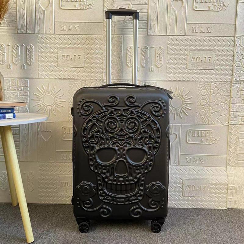 Travel Punk 20" 24" 28" New Skull Luggage Bag Cabin Kinder Trolley ...