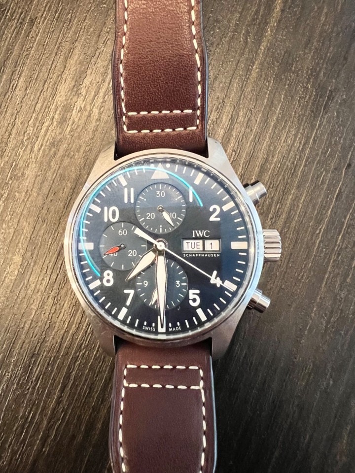 iwc watch men pilot blue face - pre owned perfect condition | eBay