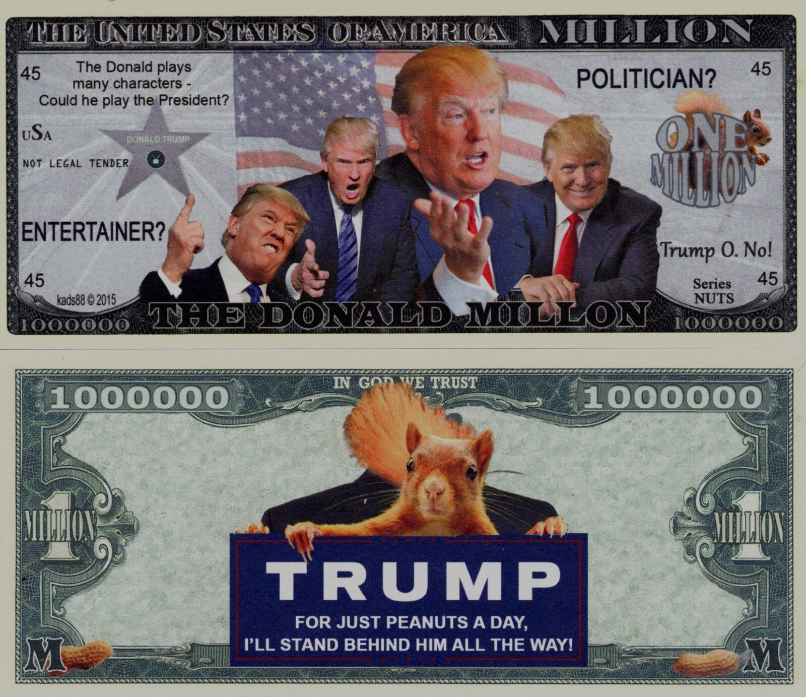 Donald Trump Legacy 1 Million Dollar Bills Novelty Notes (SHIPS FROM ...