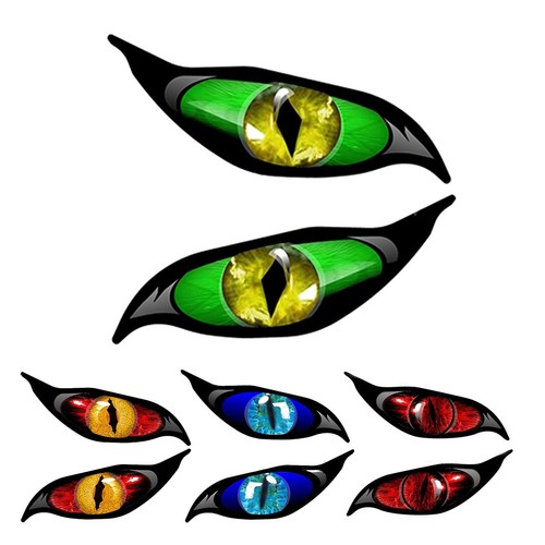 Cat Eye Stickers For Car Reflective Decal Mirror Cover With Scary Eyes ...