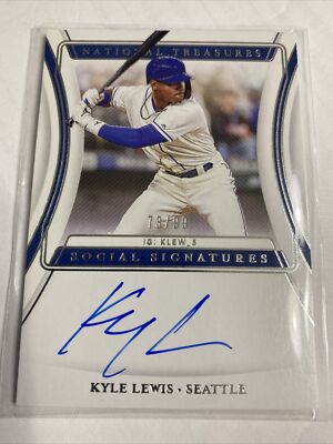 2020 National Treasure Social Signatures #SS-KL Kyle Lewis Rc Auto 73/ ...