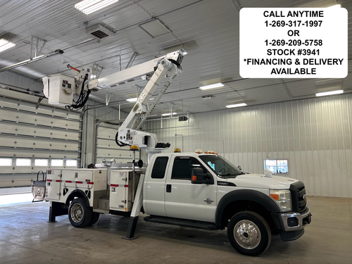 2011 Ford F550 4x4 Ext-Cab 45' ATSM Bucket Truck Boom MH Jib Diesel ...