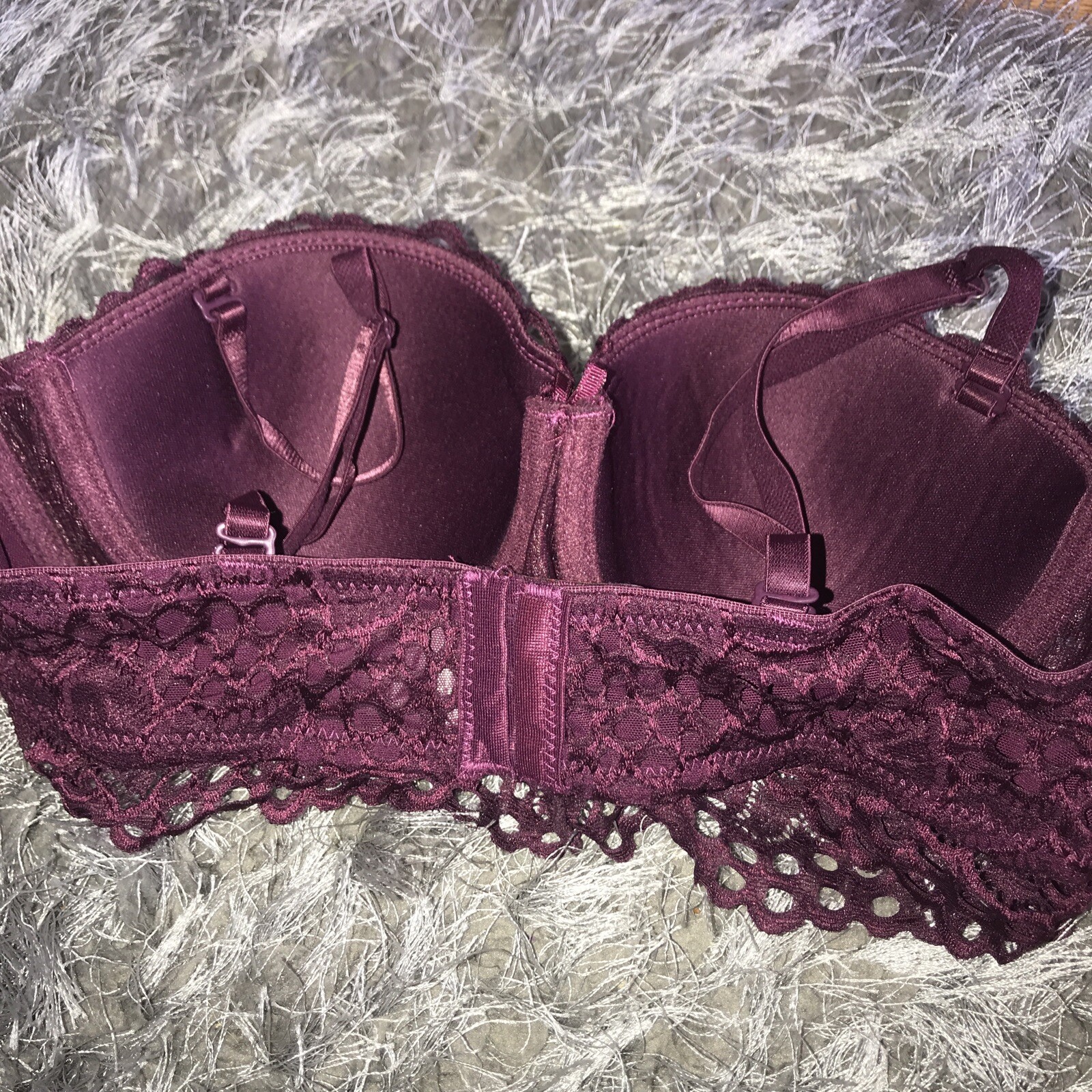 Ann Summers Purple Lace Balconette 34B Bra - Gem