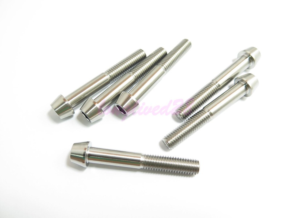 Titanium M8 x 55mm Tapered Ti Bolt Taper Hex Allen Socket Head Screw ...