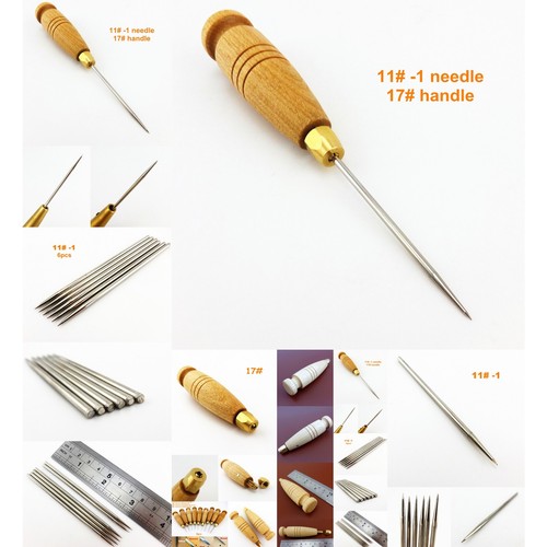 6pc 11#-1 Leather Craft Shoemaker Cobbler Sewing Stitching Round Awl ...