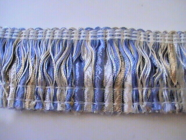 Vintage 1960s "Royal Salon Blue" Luxurious French Silk Braiding Fringe ...
