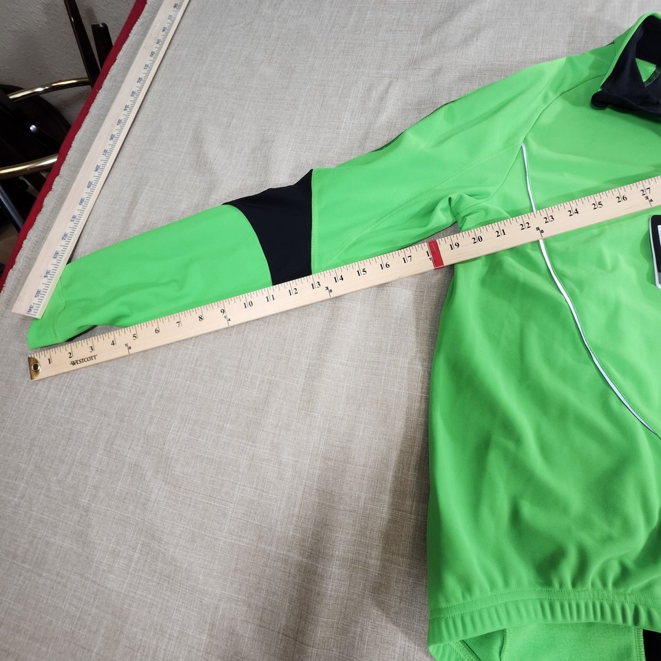 Gore Bike Wear Power Thermo Jersey Large Green Black Cycling Jacket New ...