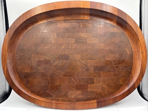 Vintage Dansk Denmark IHQ Round Slanted Teak Wood MCM Tray Cutting ...