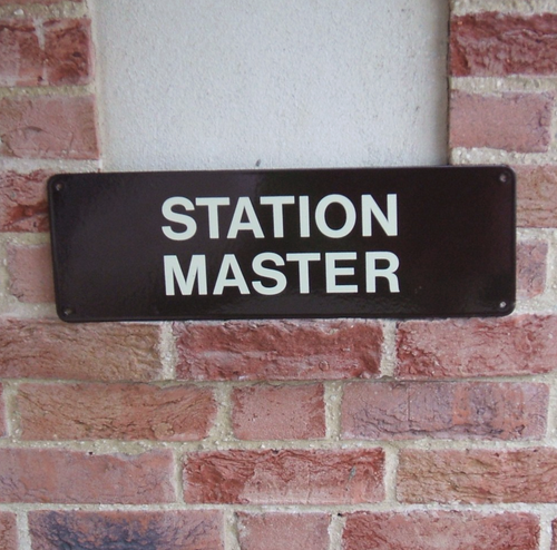 Enamel Sign - Station Master - Railway Door Plate GWR Brown & Cream ...