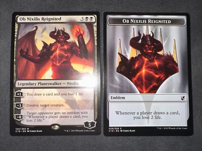 Ob Nixilis Reignited PLUS Emblem NM Commander 2019 (C19) MTG Magic the ...