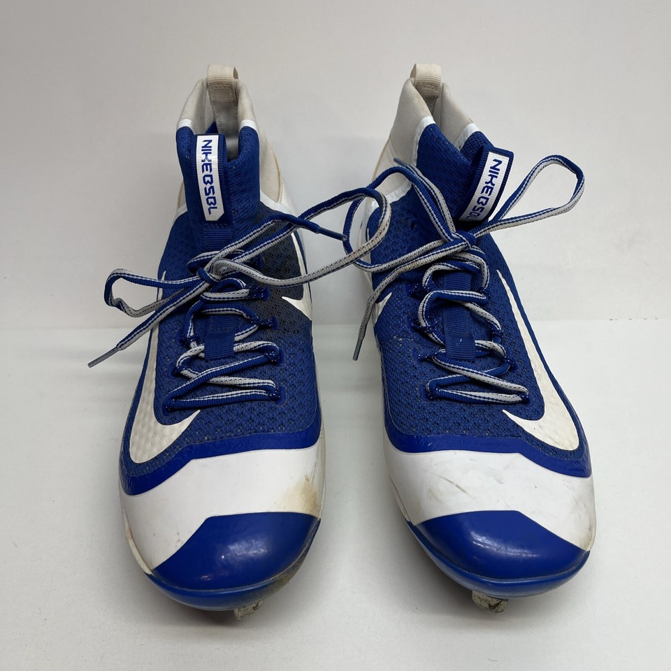 NIKE Air Hurricane Pro GradeMid Blue Metal Spikes Baseball Cleats Mens ...