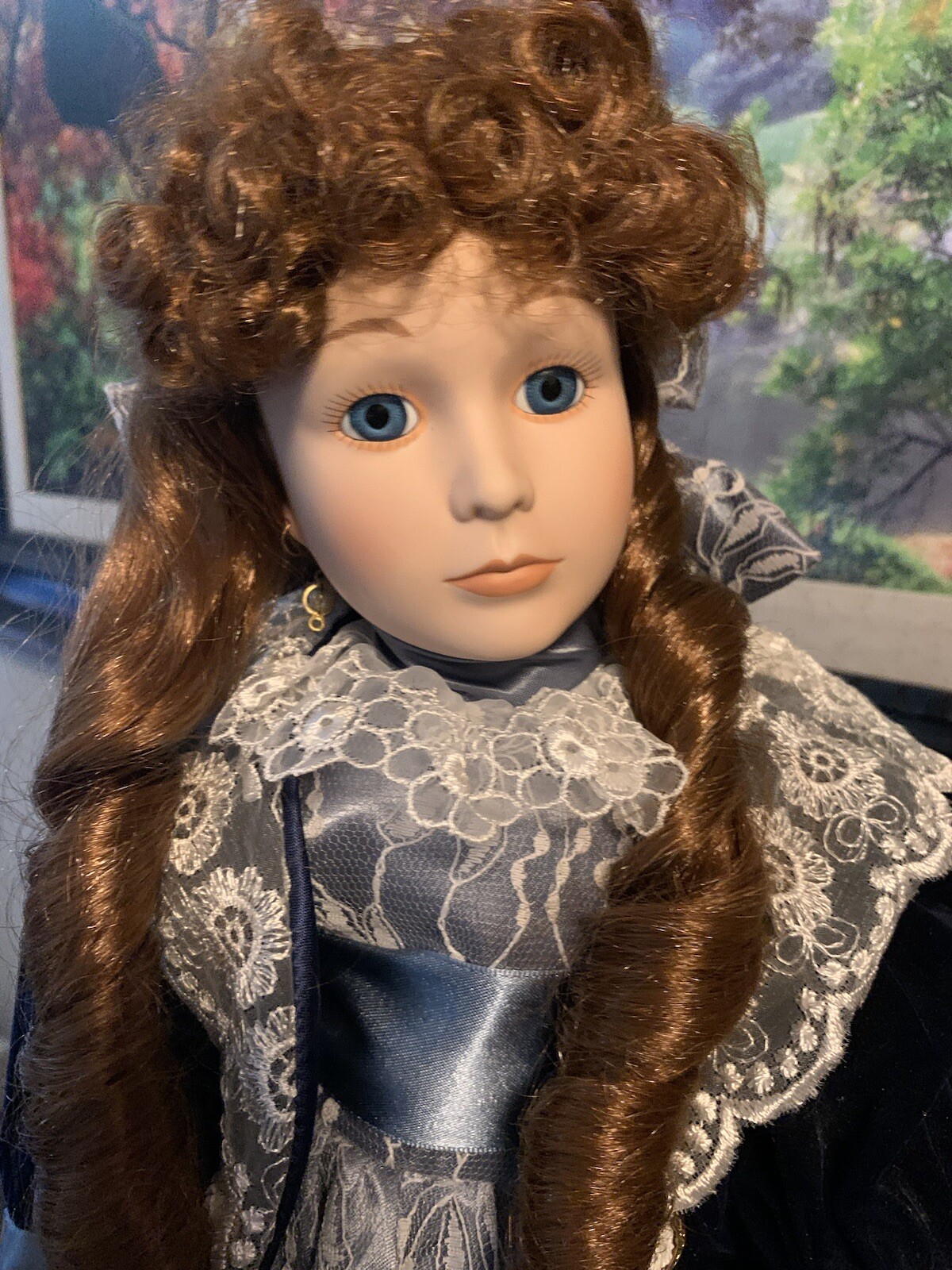 Beautiful Large Fine Porcelain Doll Red hair/Purse/Dress/jacket | eBay