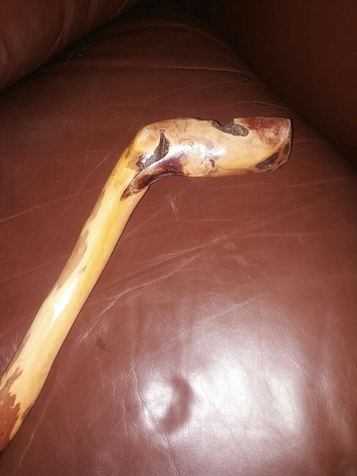 HANDCRAFTED WOOD WALKING STICK CANE - Gem