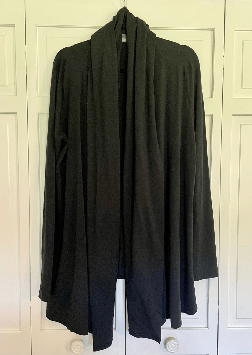 MOCO La combed cotton black draped cardigan large - Gem