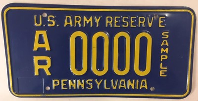 Pennsylvania U.S. ARMY RESERVE license plate USA Infantry Soldier ...