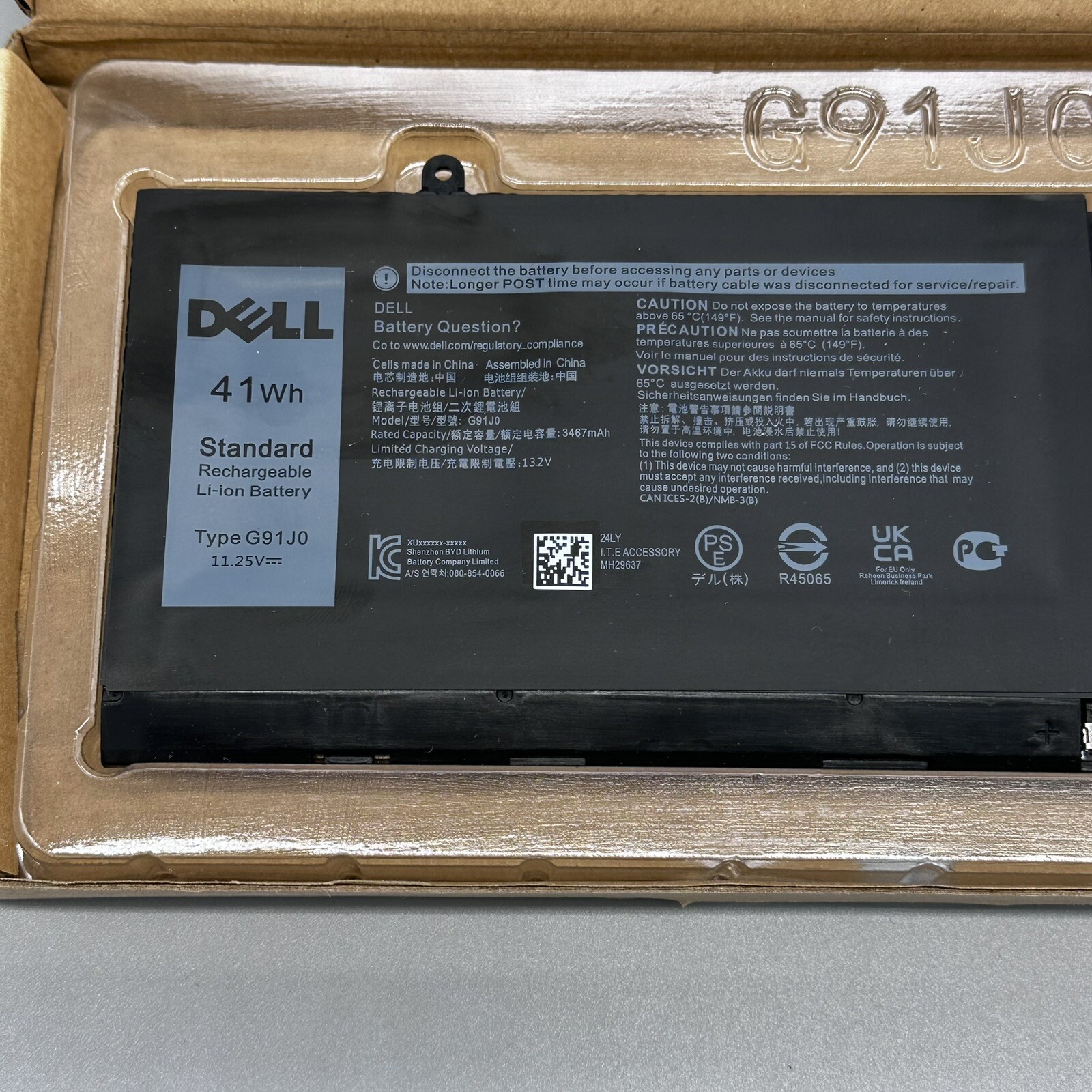 Dell Inspiron 15.6" 15 3511 Genuine Battery 11.25V 41Wh 3467mAh G91J0 ...