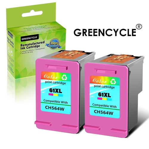 2 PACK 61XL Ink Tri-color For HP 61 61XL ENVY 4500 4501 4502 4505 4508 ...
