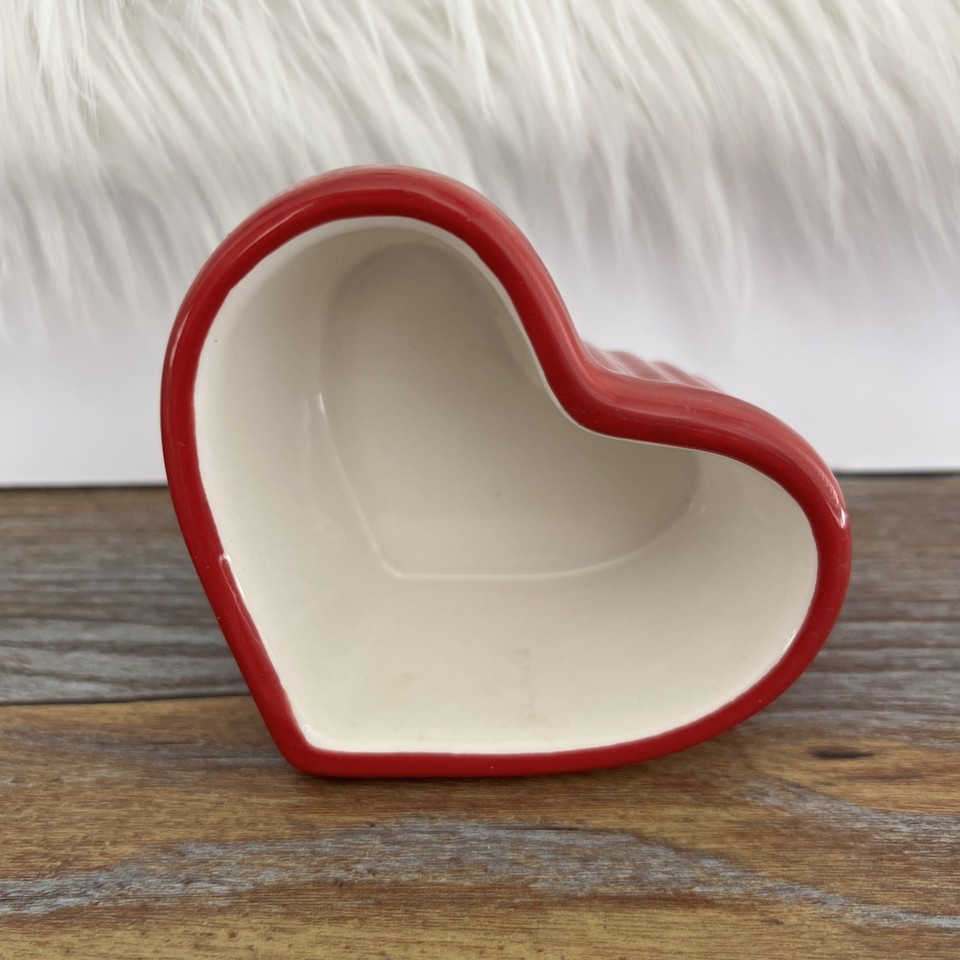 Mini Baking Dish Ramekin Red Heart Shaped Valentines Day-2010-Oven Safe ...