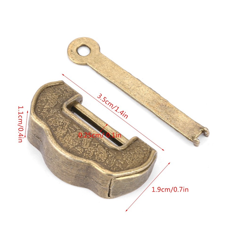 Chinese Vintage Padlock Antique Retro Lock Key For Jewelry Box Drawer ...