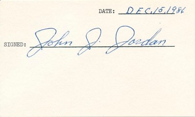 John J JORDAN / Signature Signed | eBay