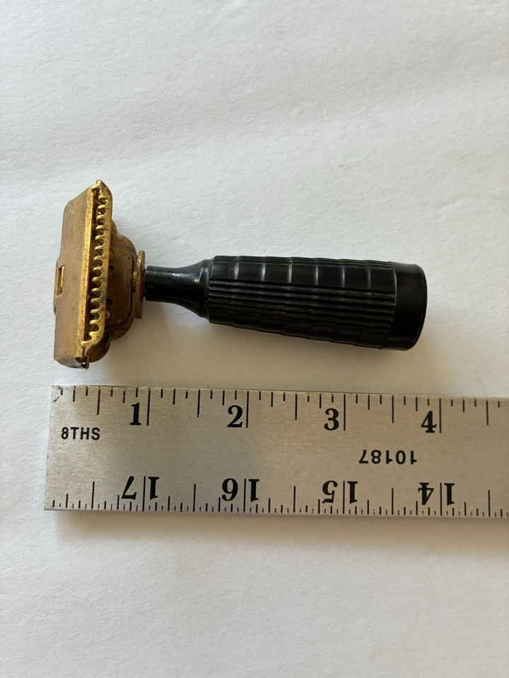 Vintage GEM Safety Razor with Chunky Textured Black Plastic Handle | eBay