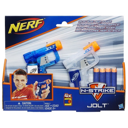 BRAND NERF N-strike Jolt Dart Blaster Mini Ice Blue Sonic & Clear 2 ...