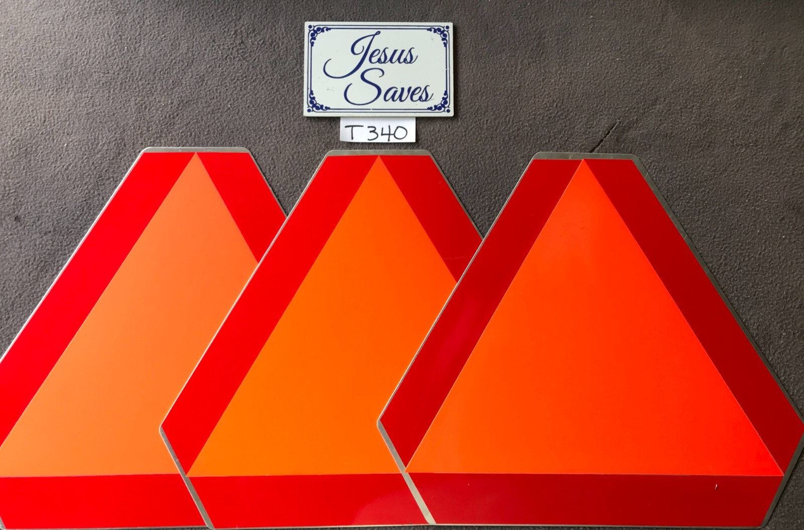 3- Hy-Ko TA-1 Bright Orange Slow Moving Vehicle Emblem Triangle Sign ...