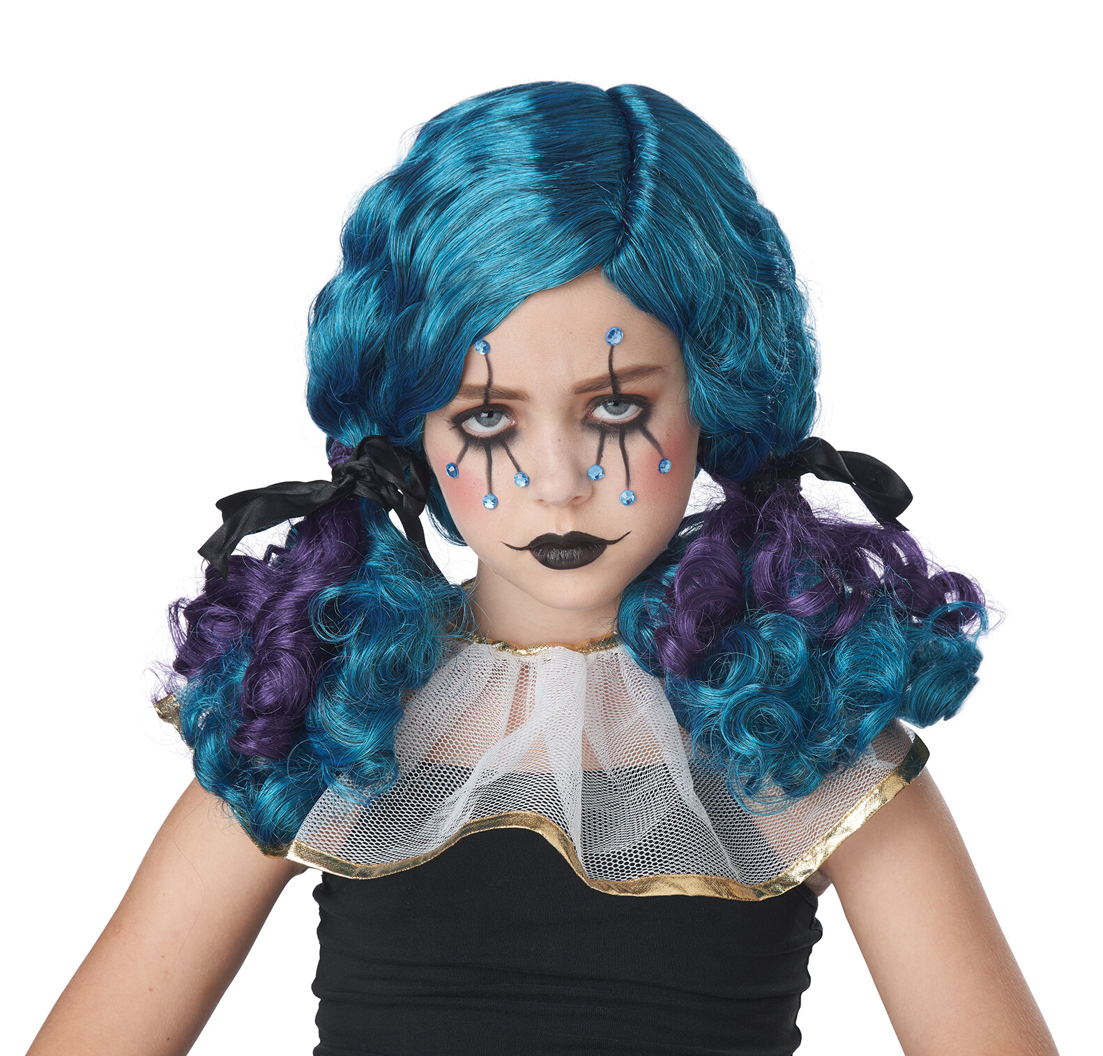 Clowny Kid Curls Circus Clown Jester Halloween Wig Accessory Child ...