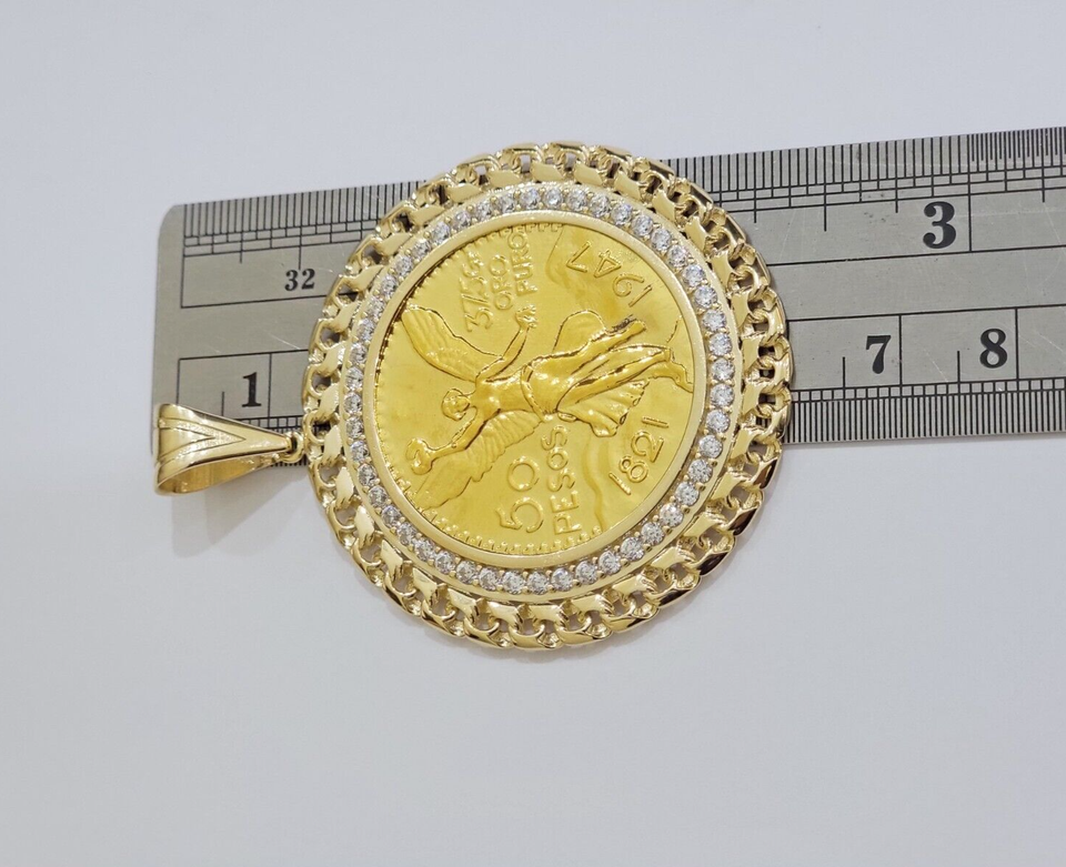 1947 Mexican Centenario Coin Charm Pendant Replica 50 pesos With Bezel ...