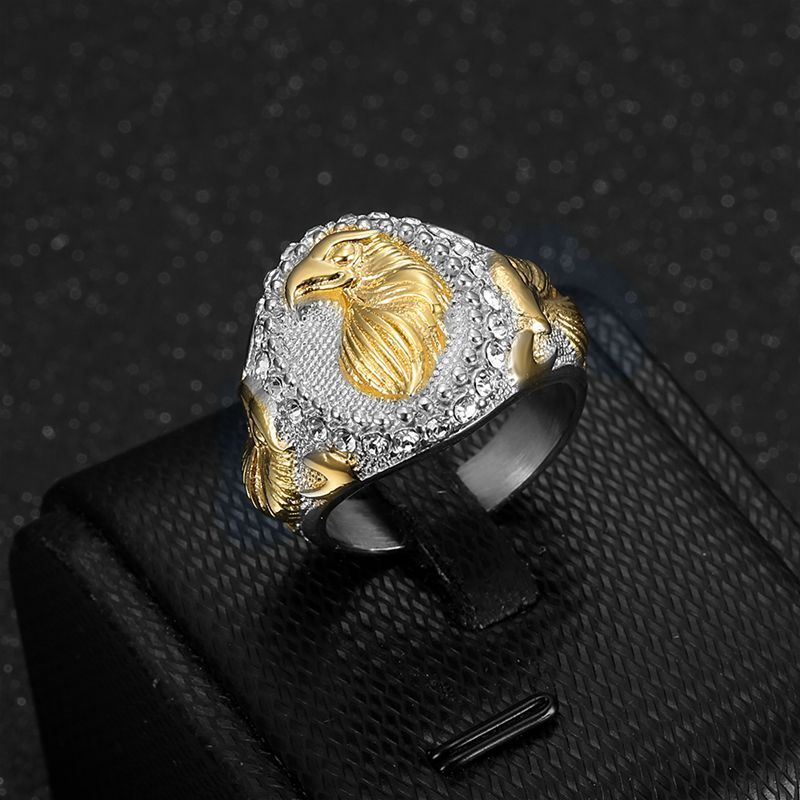Airborne Eagle Air Force Hawk Ring Stainless Steel CZ Eagle Jewelry ...