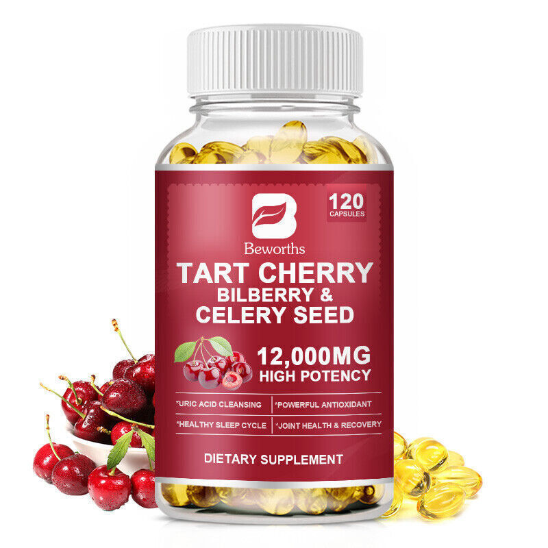 2xTart Cherry Extract Capsules w/Celery Seed Uric Acid Cleanse Muscle ...