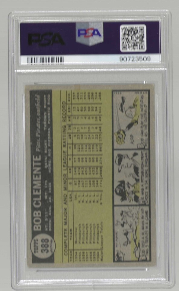 1961 Topps #388 BOB CLEMENTE Pittsburgh Pirates HOF PSA 3 VG Roberto ...