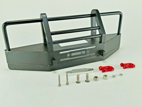 1/10 RC Black Metal Front Bumper Bull Bar Crawler Axial SCX10 D90 TRX4 ...