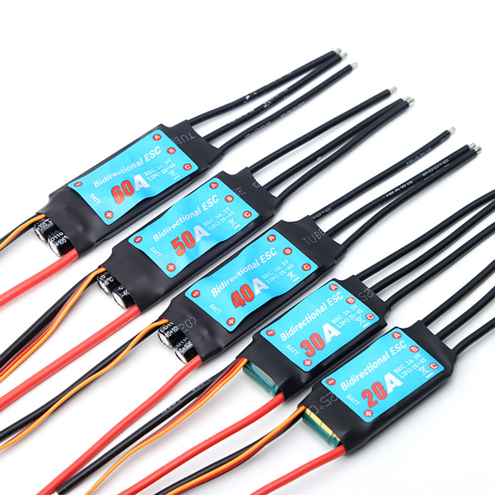 40A Brushless Bidirectional Electronic Speed Controller for RC Car Boat ...