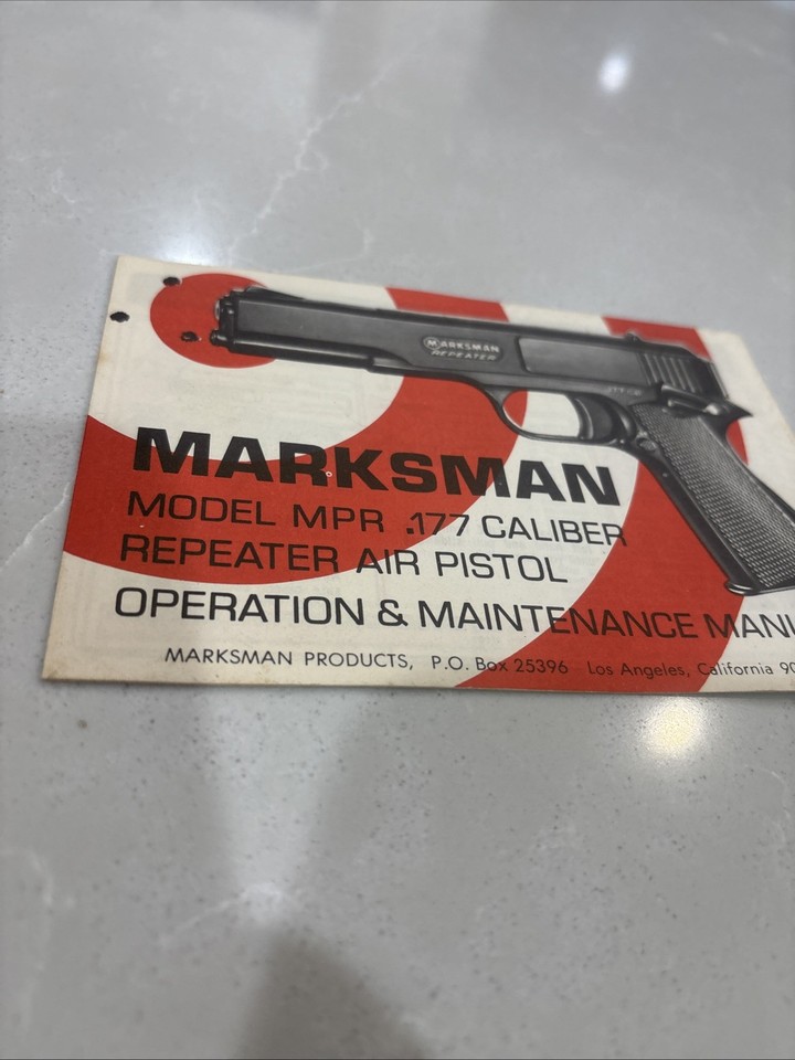 VTG MARKSMAN AIR PISTOL REPEATER MODEL MPR operation and maintenance manual | eBay
