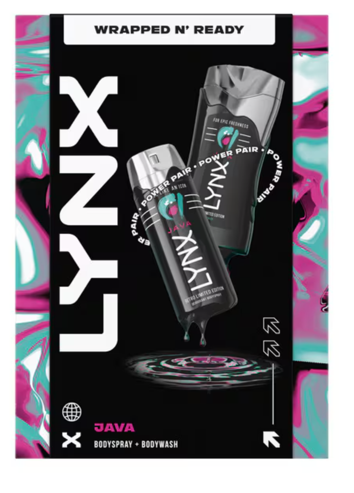 Lynx Java Duo Gift Set, Body Wash & Deodorant Body Spray for his daily ...