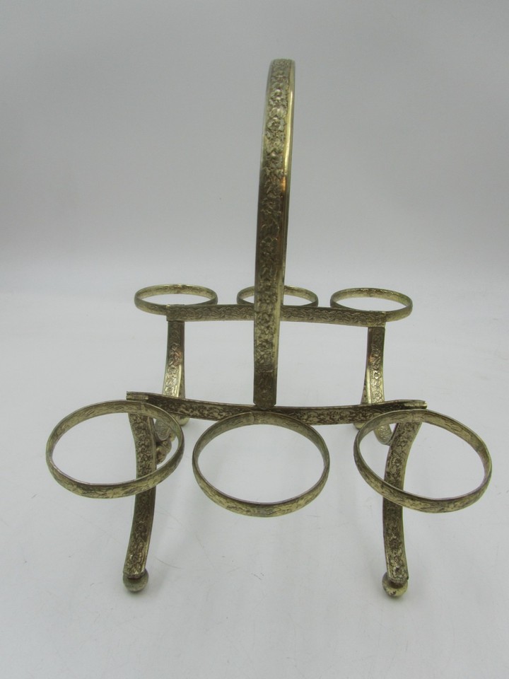 Ceramic Sherry Barrel Decanter 6 Glasses On Metal Frame Mid Century ...