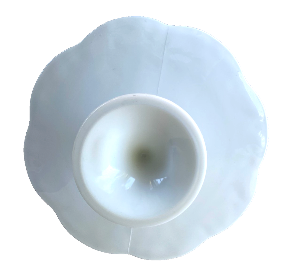 Vtg 60s Milk Glass Pedestal Cake Stand Grape Vine Pattern 13" Round ...