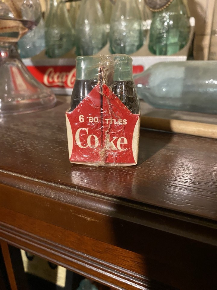 Vintage miniature toy Coca-Cola bottles six pack black Mountain NC | eBay