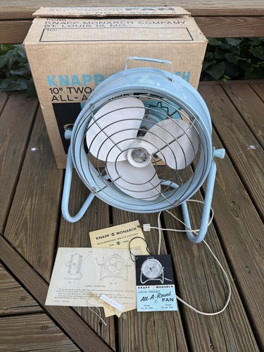 VINTAGE 10” Knapp Monarch Metal Fan 2 Speed Model 2-530-A Works Baby ...