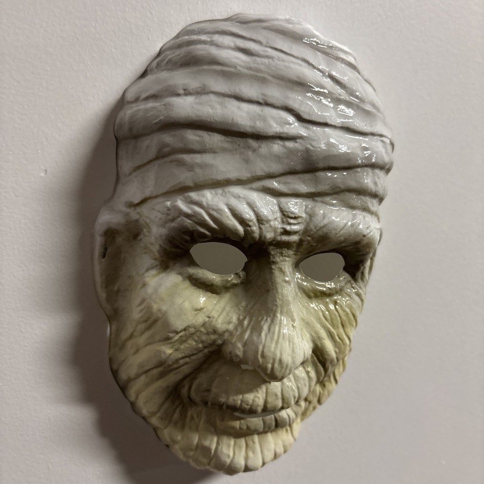 Vtg Plastic Mask Halloween Universal Mummy Boris Karloff Monster ...