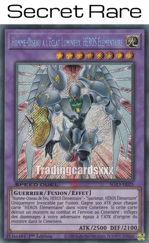 Yu-Gi-Oh! Homme-Oiseau à l'Éclat Lumineux, HÉROS Élémentaire : SE SGX3 ...